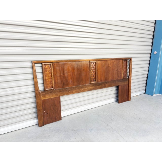 1960s Mid Century Walnut King Size Headboard Attributed to Lane | Chairish