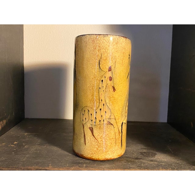 1950s Mid-Century Poila Pillin Vase Featuring Figural and Animal Motifs ...