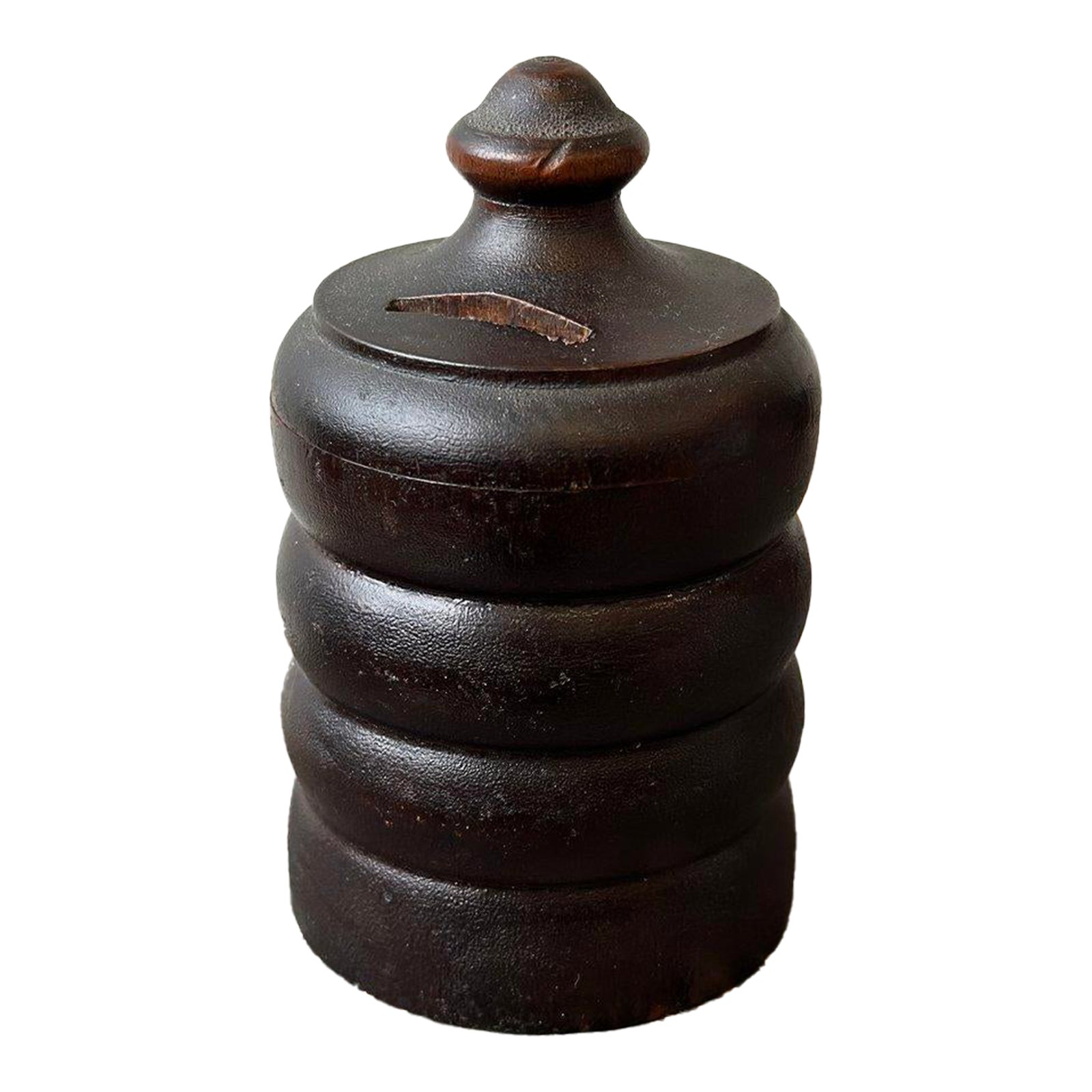 Antique Ribbed Beehive Form Treen Bank, Circa Late 19th Century | Chairish