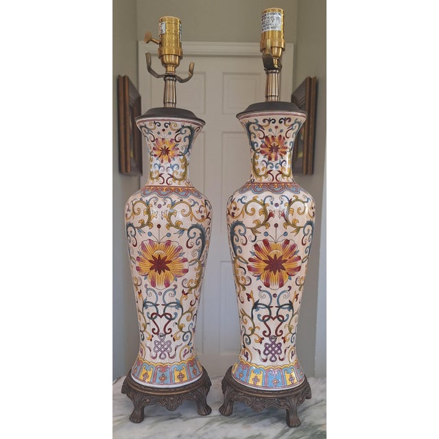 Vintage European Inspired Table Lamps - a Pair | Chairish