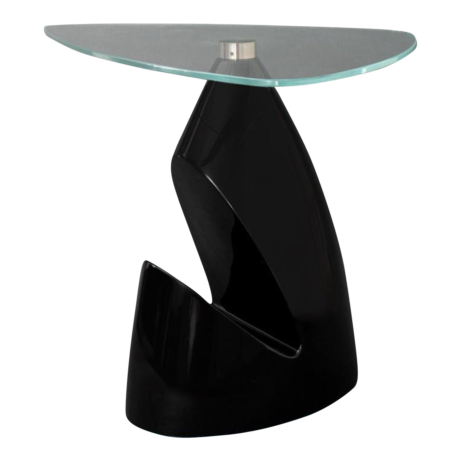 Black Abstract Sculptural Fiberglass Side Table | Chairish