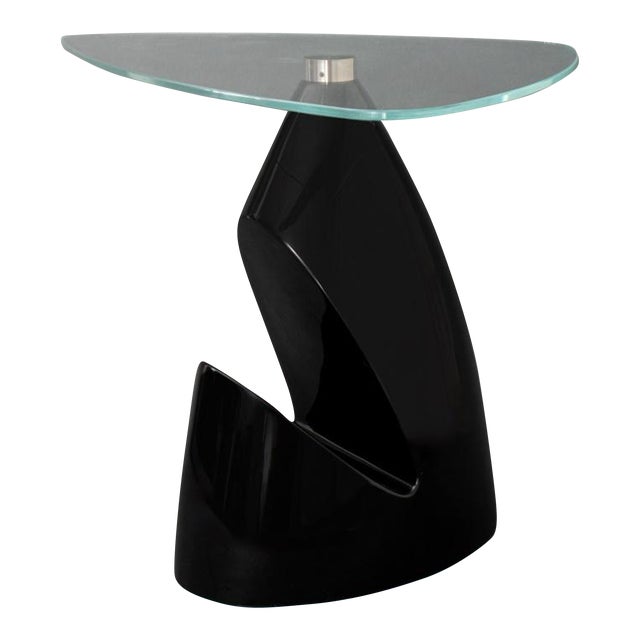 Black Abstract Sculptural Fiberglass Side Table | Chairish