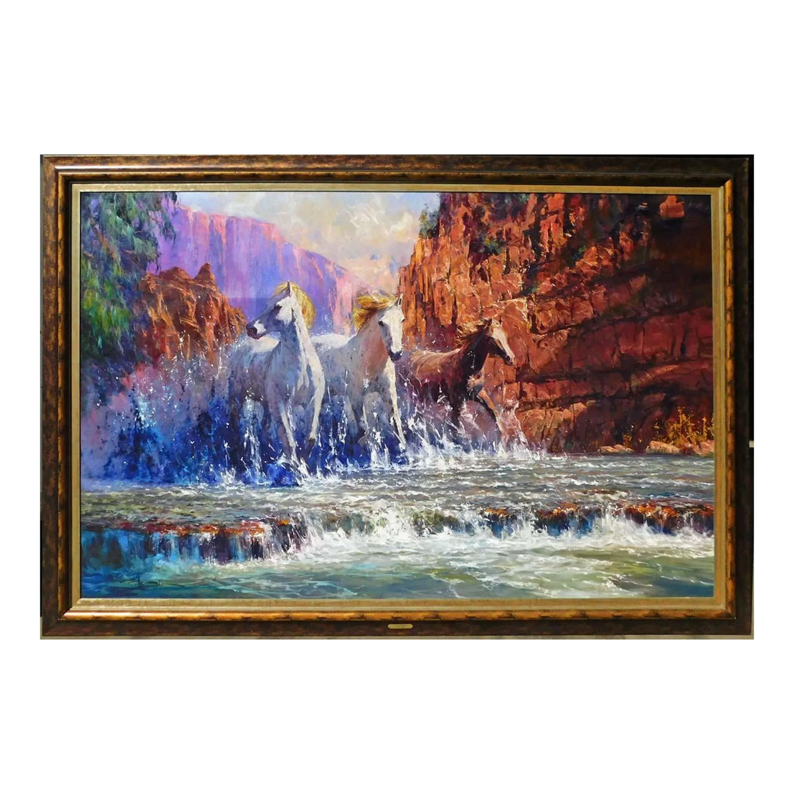Robert Hagan"Canyon Fury" Original Oil Painting, Hand Signed Custom ...