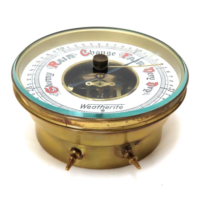 Vintage Brass Wall Mount or Desk Top Barometer Made in Germany | Chairish