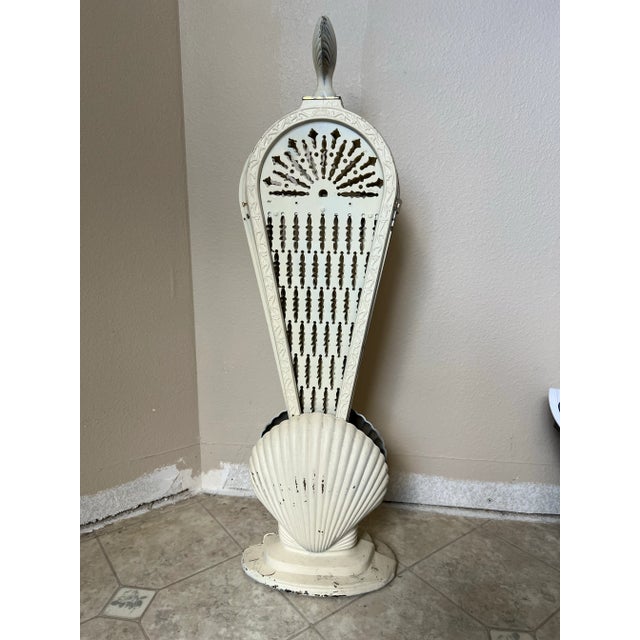 Vintage Foldable Shell Fireplace Shade | Chairish