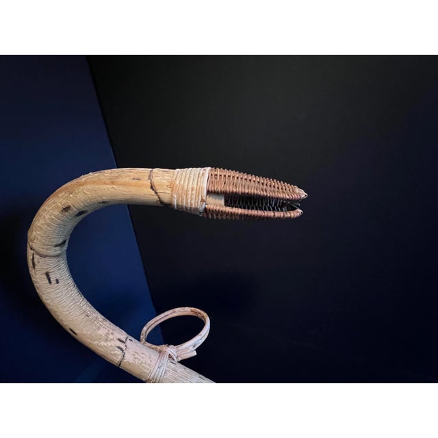 1970s Snake Wicker Rattan and Bamboo Bentwood Plant Holder Stand | Chairish