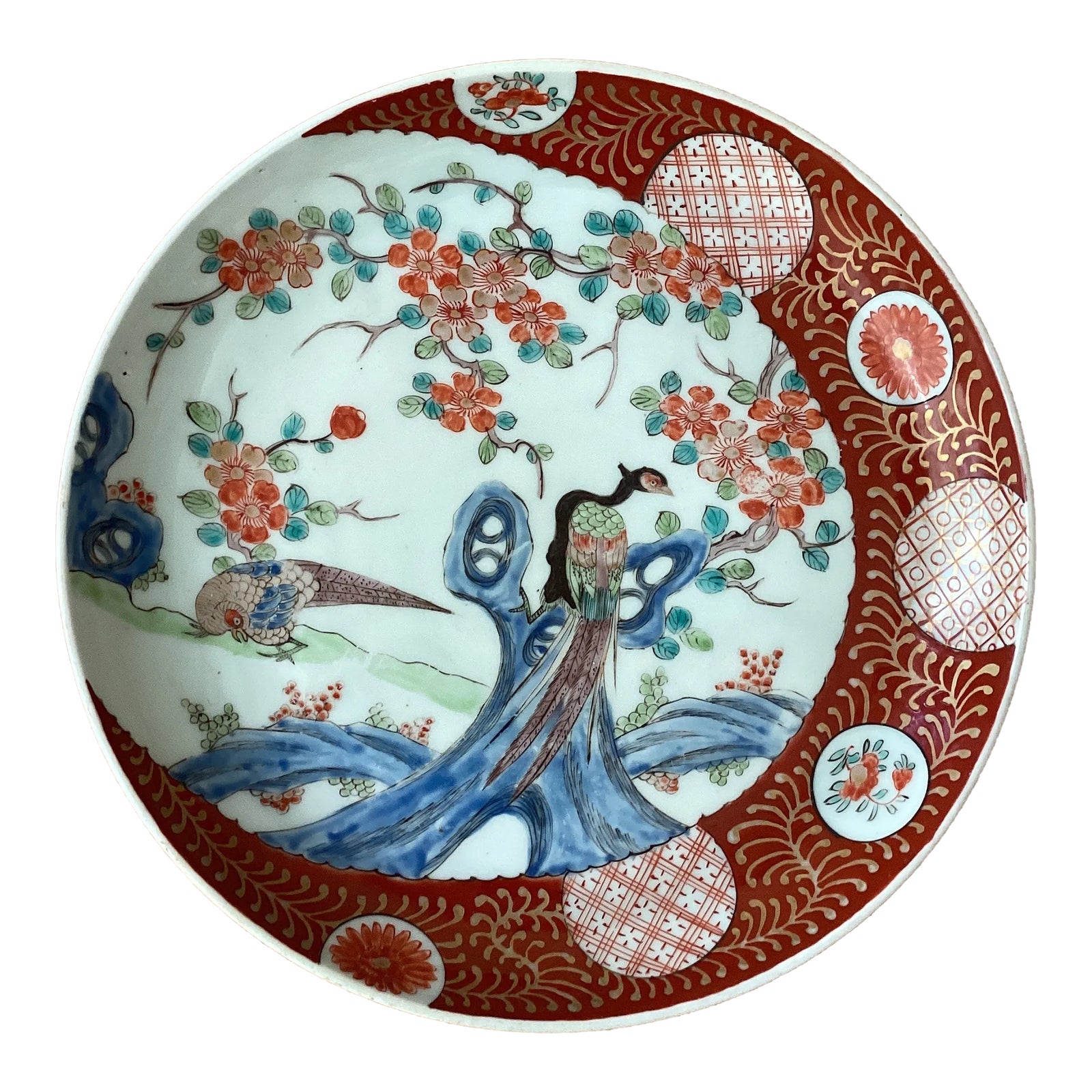 Antique Japanese Imperial Imari Porcelain Dish With Peacocks Design ...