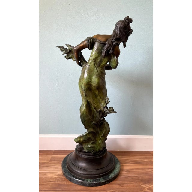 Oversized Bronze Recast of Auguste Moreau's "Lady With Wheat" With ...