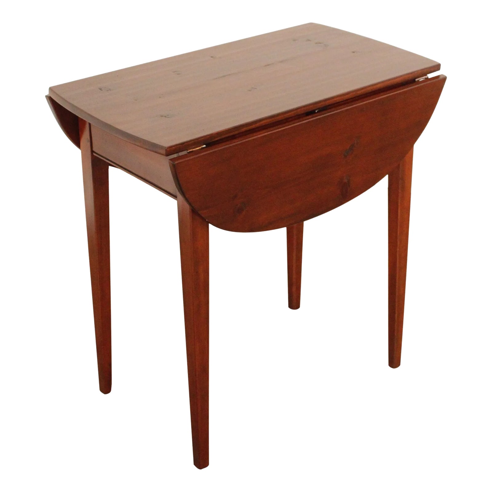 Stephen Von Hohen Custom Crafted Pine Drop Leaf Side Table | Chairish