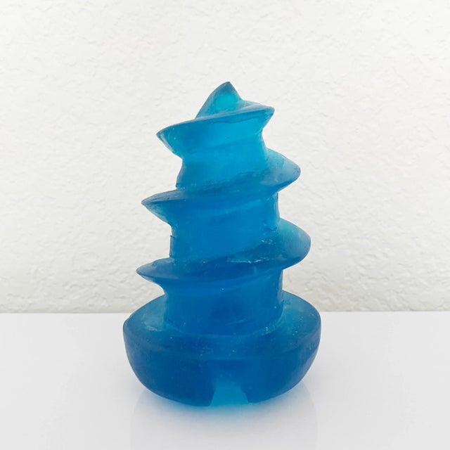 Rick Beck "Small Blue Screw" Glass Fine Art Sculpture, Late 20th ...