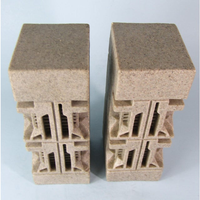 Late 20th Century Frank Lloyd Wright Style Textile Block Architectural ...