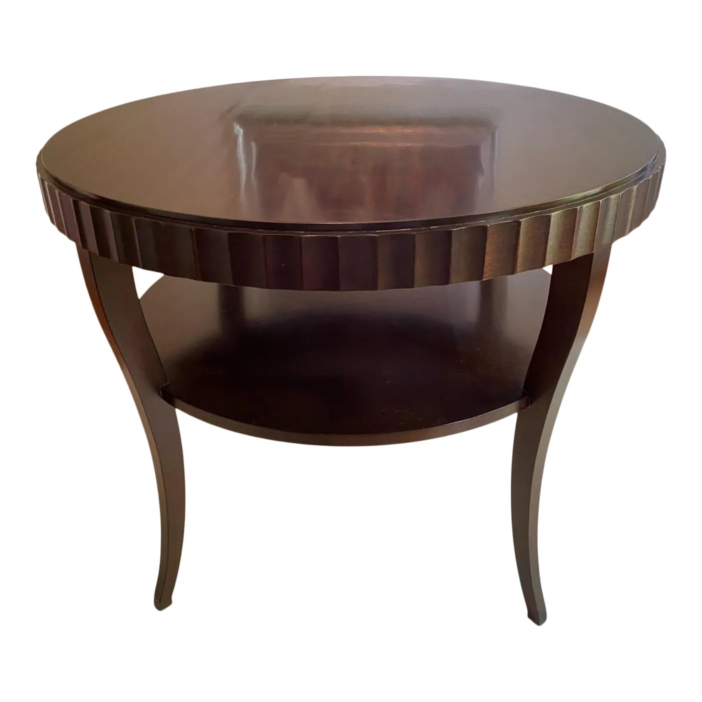 Barbara Barry for Baker Fluted-Edge Round Entry Table | Chairish
