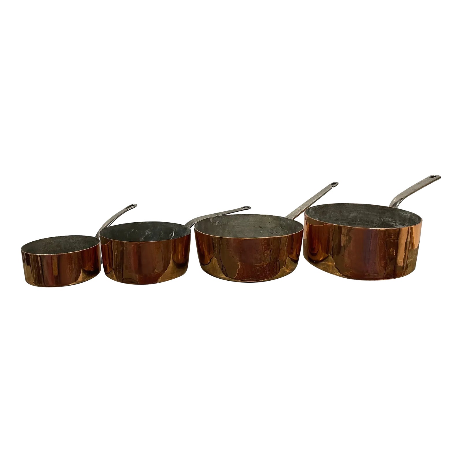 French Four Copper Pots in Different Sizes, 19th Century - Set of 4 ...