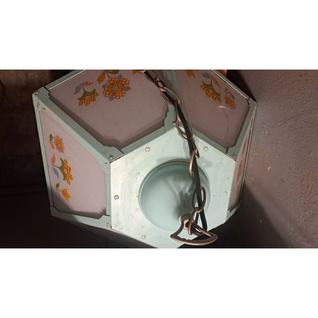 Vintage 1960s Hanging Kitchen Glass Panels Light Fixture 6 Glass Panels ...