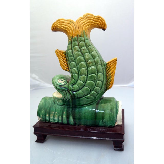 Vintage Makara Dragon Fish Roof Tile | Chairish