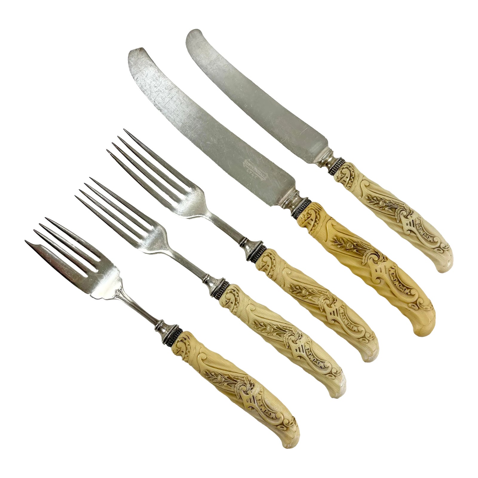 Landers, Frary & Clark Celluloid Ivory Handled Tableware Cutlery – 30 ...