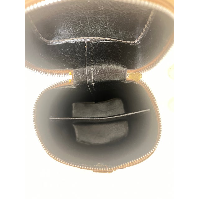 Vintage Two Glass Flasks in Zippered Leather Travel Case- 3 Pieces ...