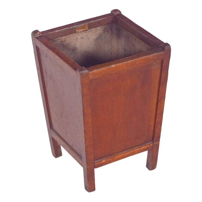 Mid-Century Portuguese Wooden Trash Can from Olaio, 1950s | Chairish