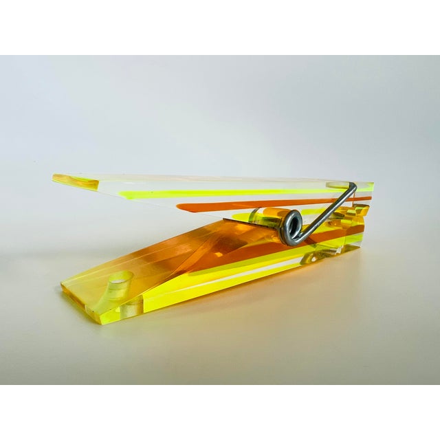 1970s Mid-Century Colored Optic Lucite Oversized Clothes Pin Clip ...