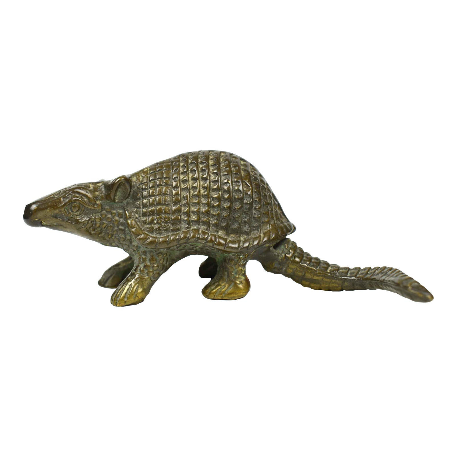 Vintage Mid 20th Century Brass Armadillo Figurine Model | Chairish