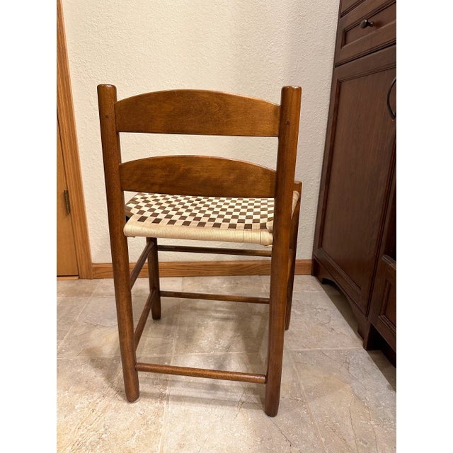 Mid 20th Century Shaker Maple Hardwood Low Back Chair Hand Woven ...