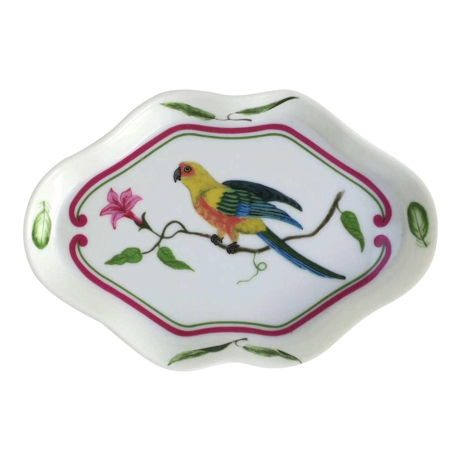Jewelry Dish With Parrot Bird Design, Circa 1980s | Chairish