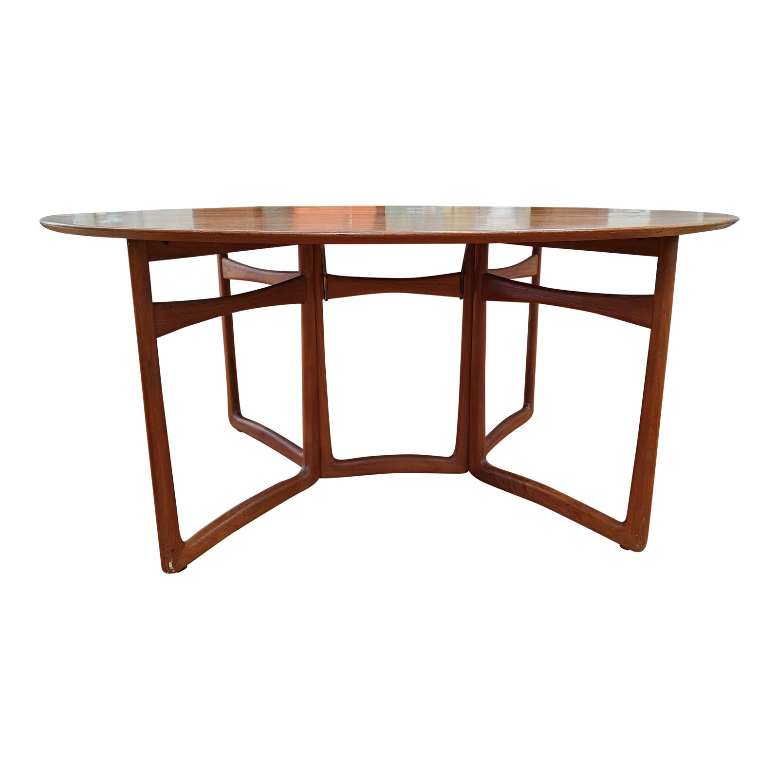 Mid 20th Century John Stuart Danish-Style Drop-Leaf Gate-Leg Oval ...