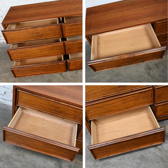 Mid Century Modern 6 Drawer Dresser by Dillingham Walnut & Pecky ...