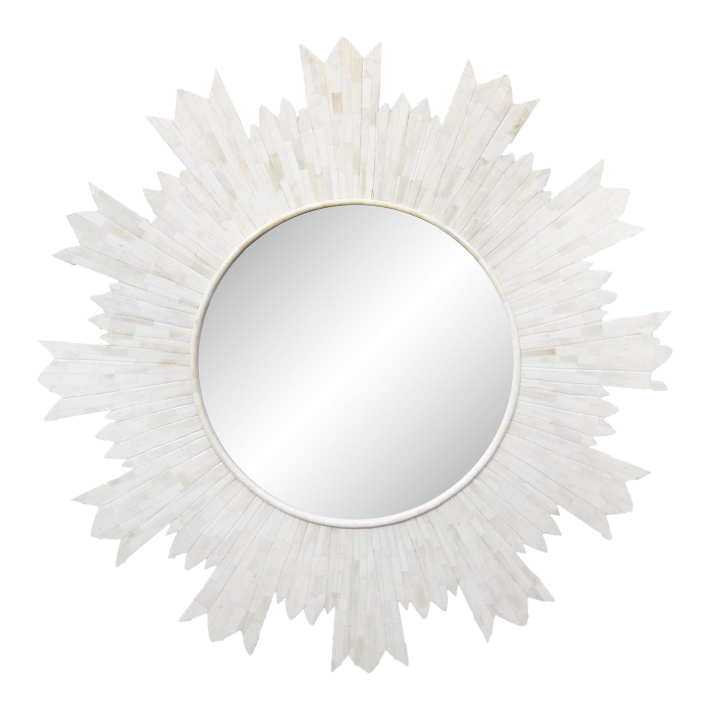 Vintage White Sunray Mirror | Chairish