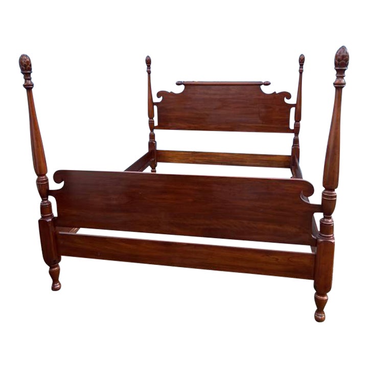 Henkel Harris Traditional Solid Cherry Pineapple Four Poster Queen Bed ...