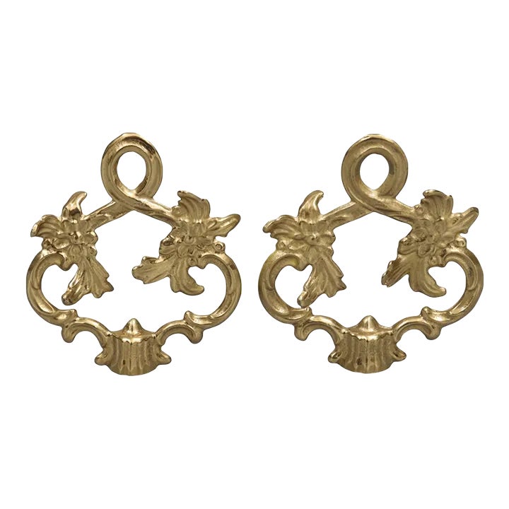 Rocaille Loop Brass Lamp Finials - a Pair | Chairish