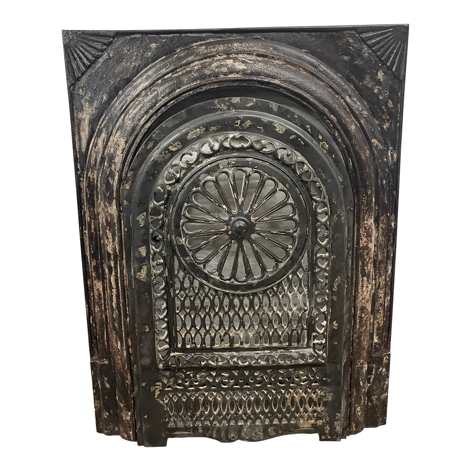 Late 18th Century 21" W X 26.5"h Decorative Burnished Cast Iron ...