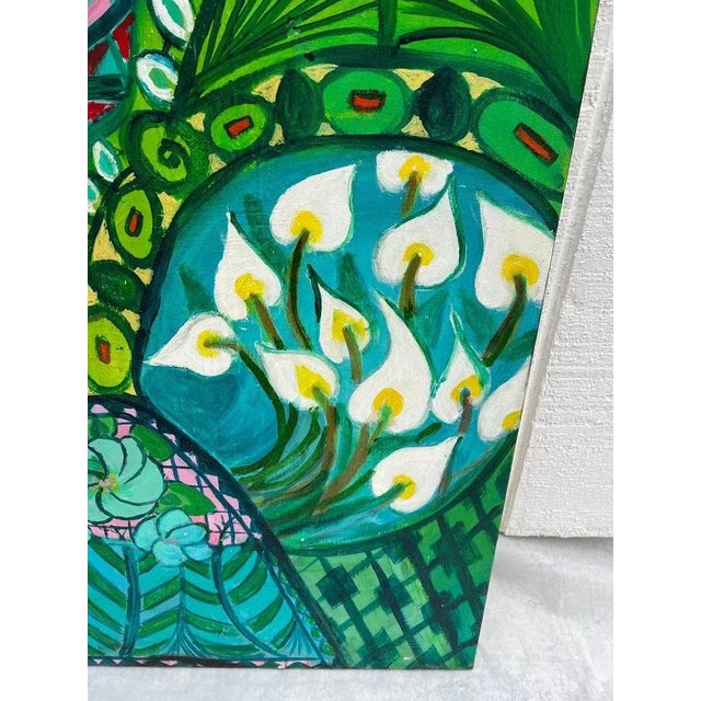 Carol Bertrand Green Paisley Meditative Series Painting | Chairish