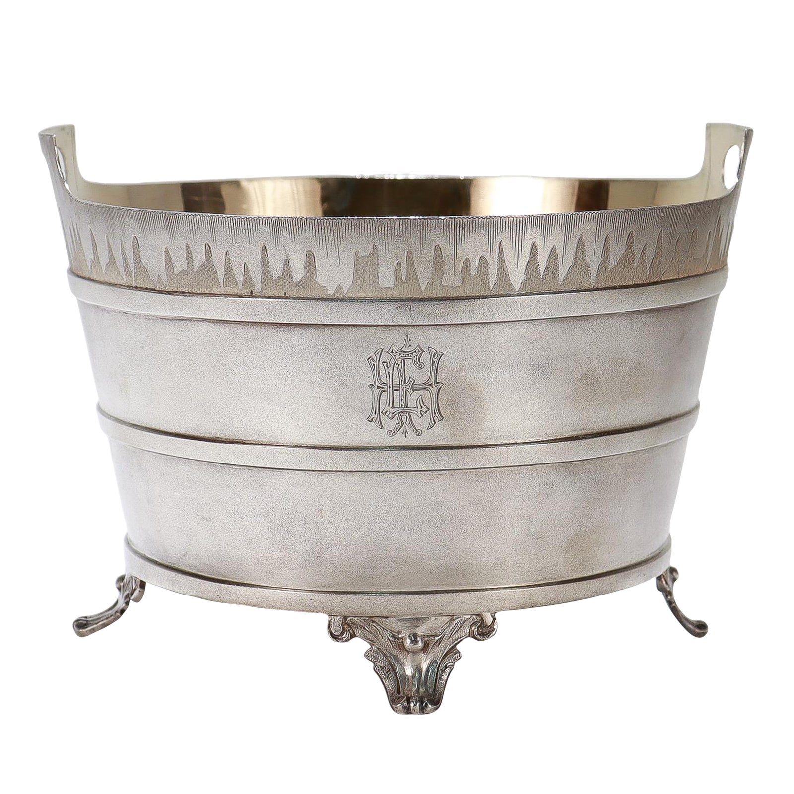 Antique Ford & Tupper Gilded Age Sterling Silver Barrel Form Ice Bucket / Cooler | Chairish