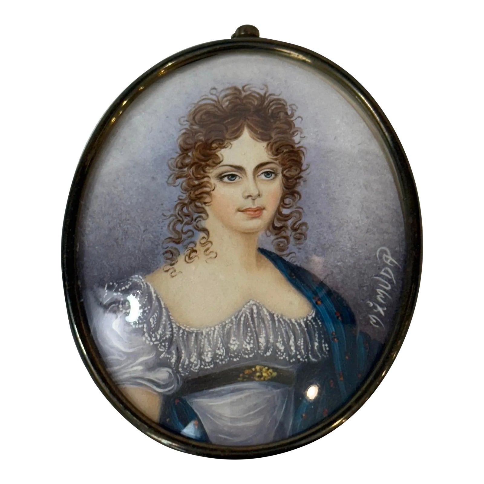 Antique Mini Portrait 19th Century Princess Dolgorukova on Bone Signed ...