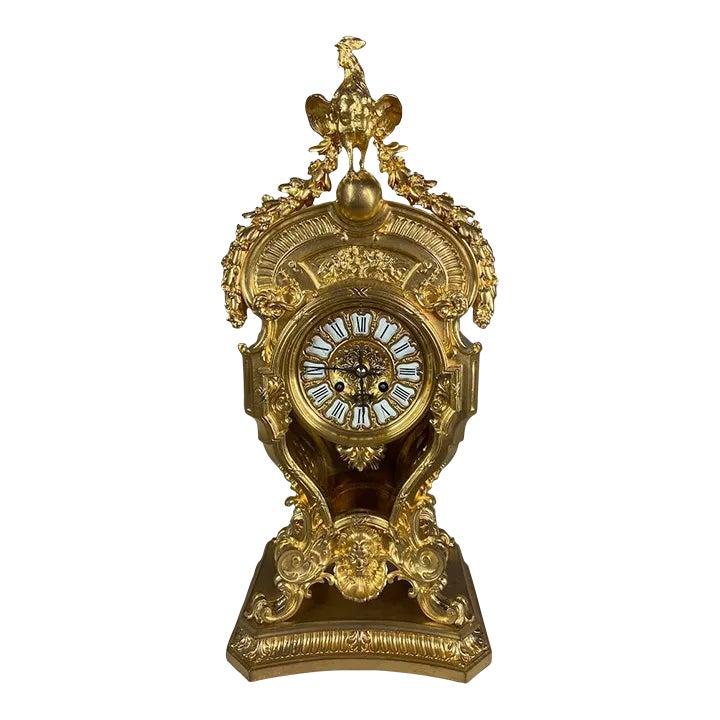 Antique French Louis XVI Bronze Table/Chimney Clock by F. Barbedienne ...