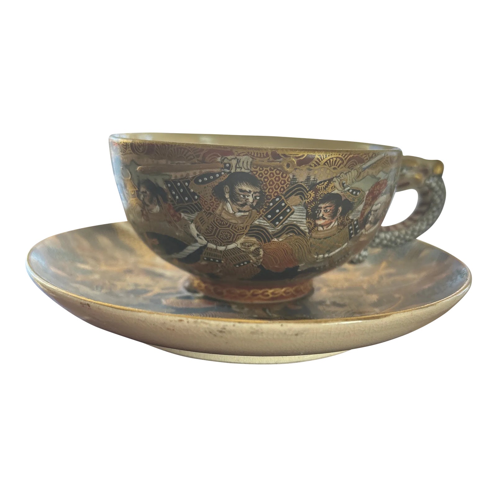 Late 19th Century Meiji Period Satsuma Cup and Saucer With Shimazu ...