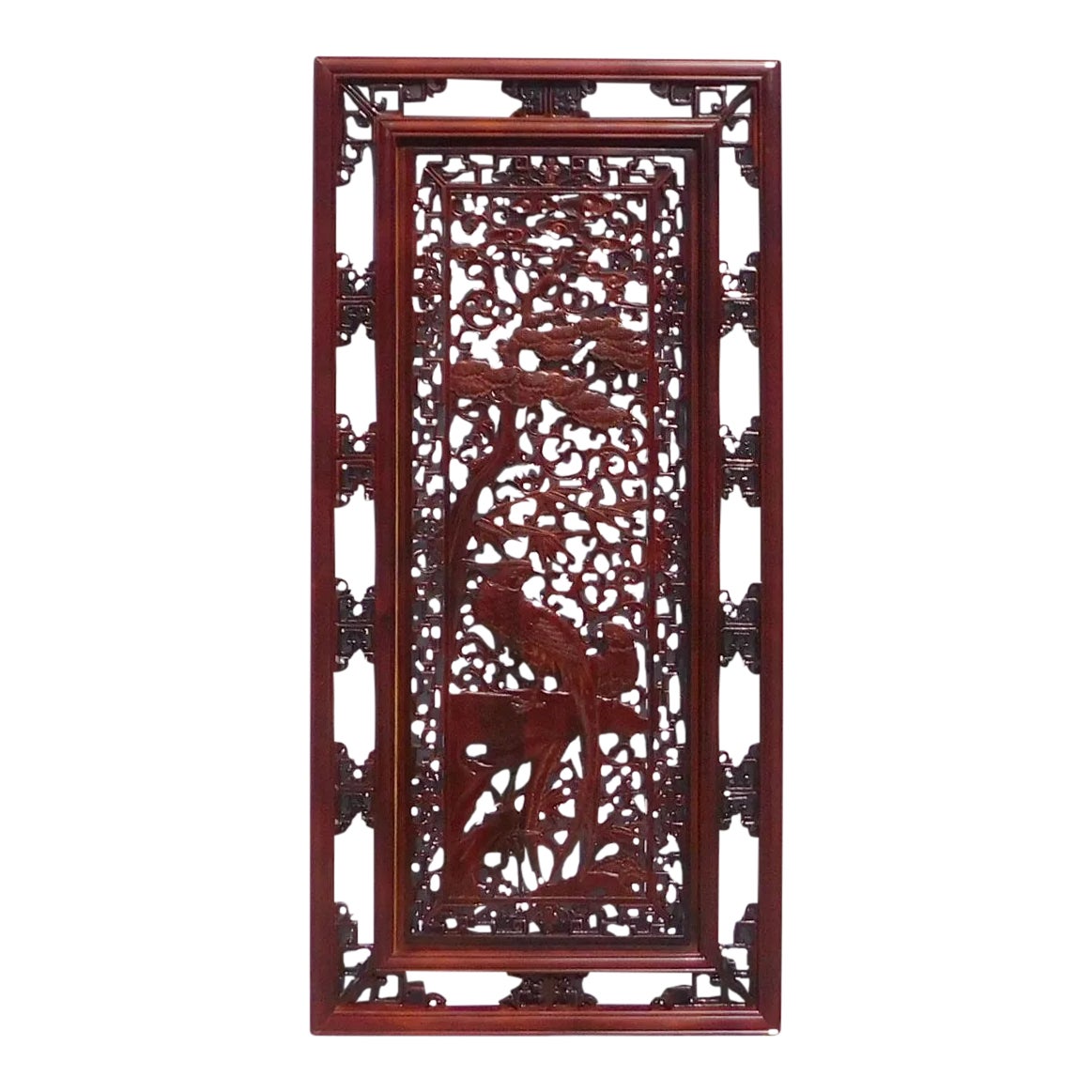 Chinese Wooden Rectangular Wall Screen | Chairish