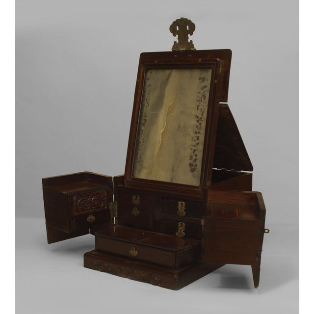 Asian Korean Campaign Style Rosewood Box | Chairish