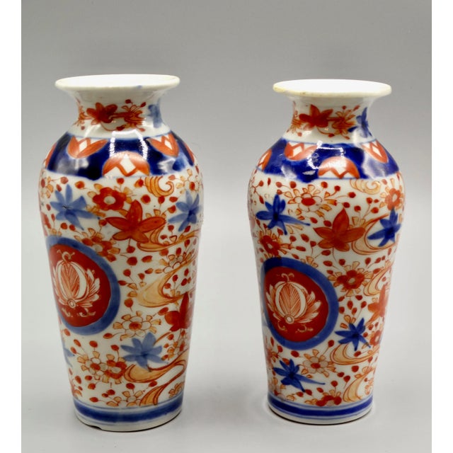 Antique Japanese Porcelain Imari Vases, Near Pair | Chairish