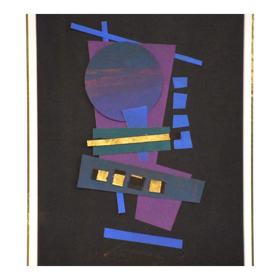 Signed Abstract Modern Paper Art Collage | Chairish