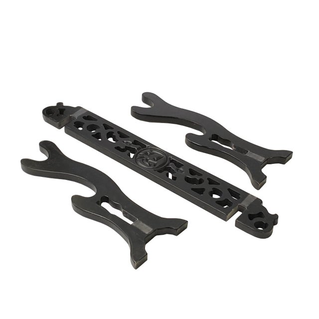 Chinese Black Wood Horizontal Pen Brush Holder Display Rack | Chairish