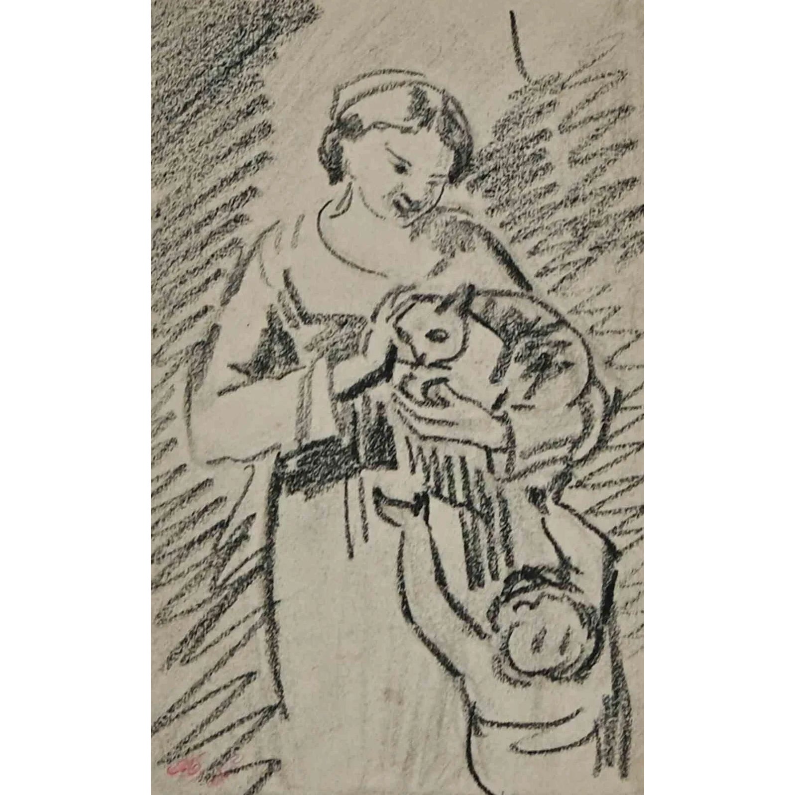 Armand Gautier, Woman, Original Charcoal Drawing, 19th Century | Chairish