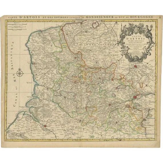 Antique Map of Artois attributed to Covens & Mortier, 1730s | Chairish