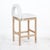 Heidi Teak & Boucle Counter Stool | Chairish
