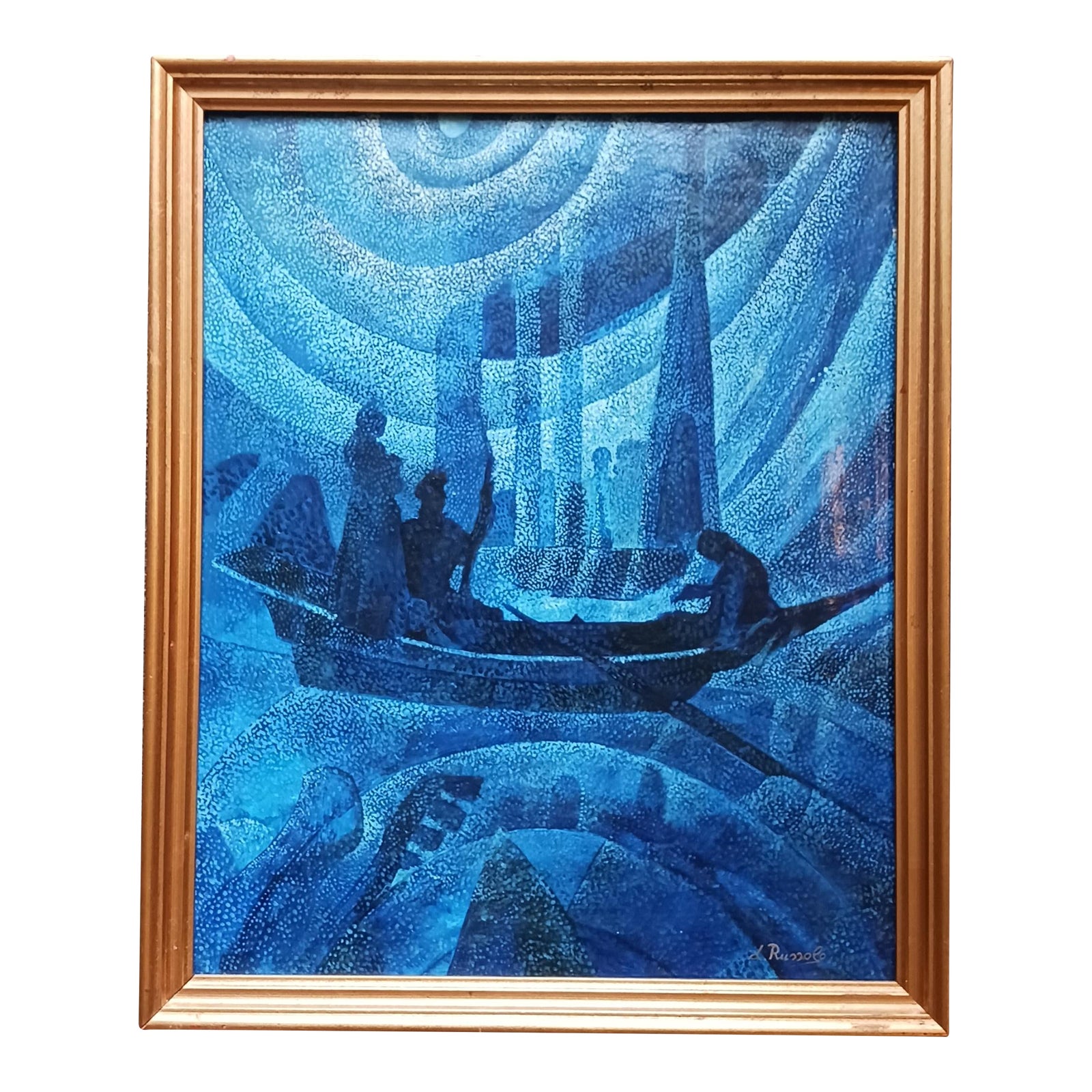Italian Futurist Luigi Russolo Oil on Wood Panel- Gondolas in Fog, C ...