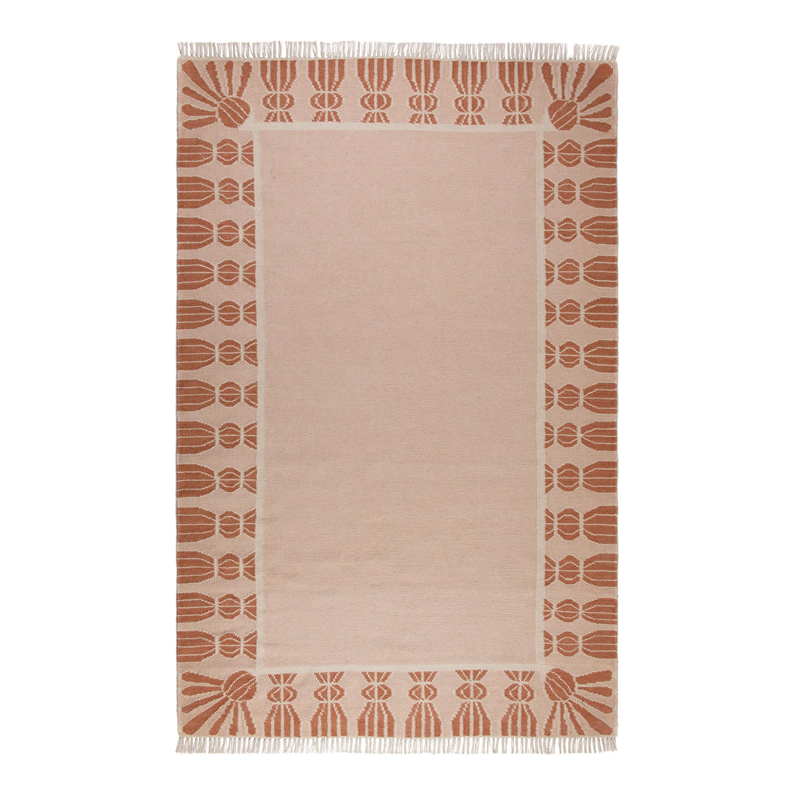 Part & Parcel Goods Wool Tassel Rug, 2’6” x 8', Bisque, Topaz and ...