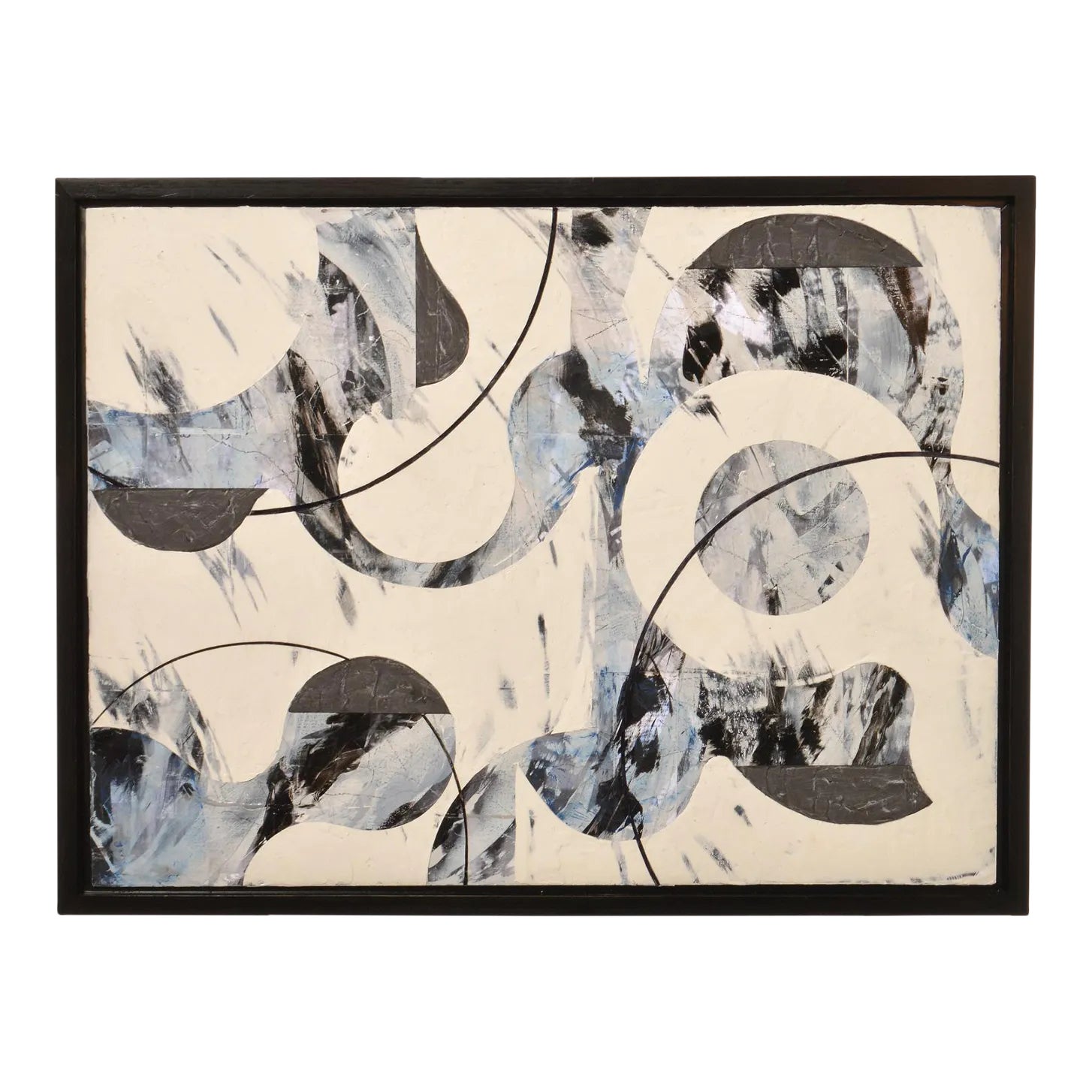 Layered Paths Mixed Media Abstract Painting Framed | Chairish