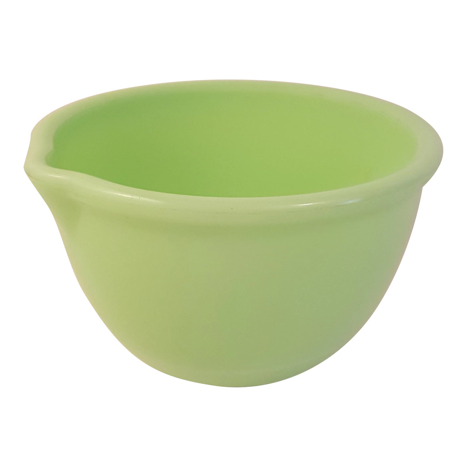 1940s McKee Glass Jadeite Kitchenware Mixing Bowl With Spout | Chairish