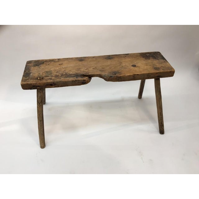 Primitive Milking Bench in Pine | Chairish